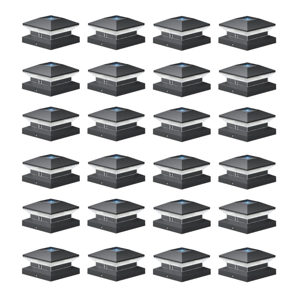 40-LED Solar Post Cap Lights for 4"x4" to 6"x6" - 30 Lumens, 3 Modes ...